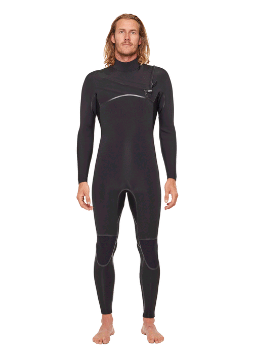 Mens 3/2 Liquid Sealed Thermal Chest Zip Wetsuit | needessentials